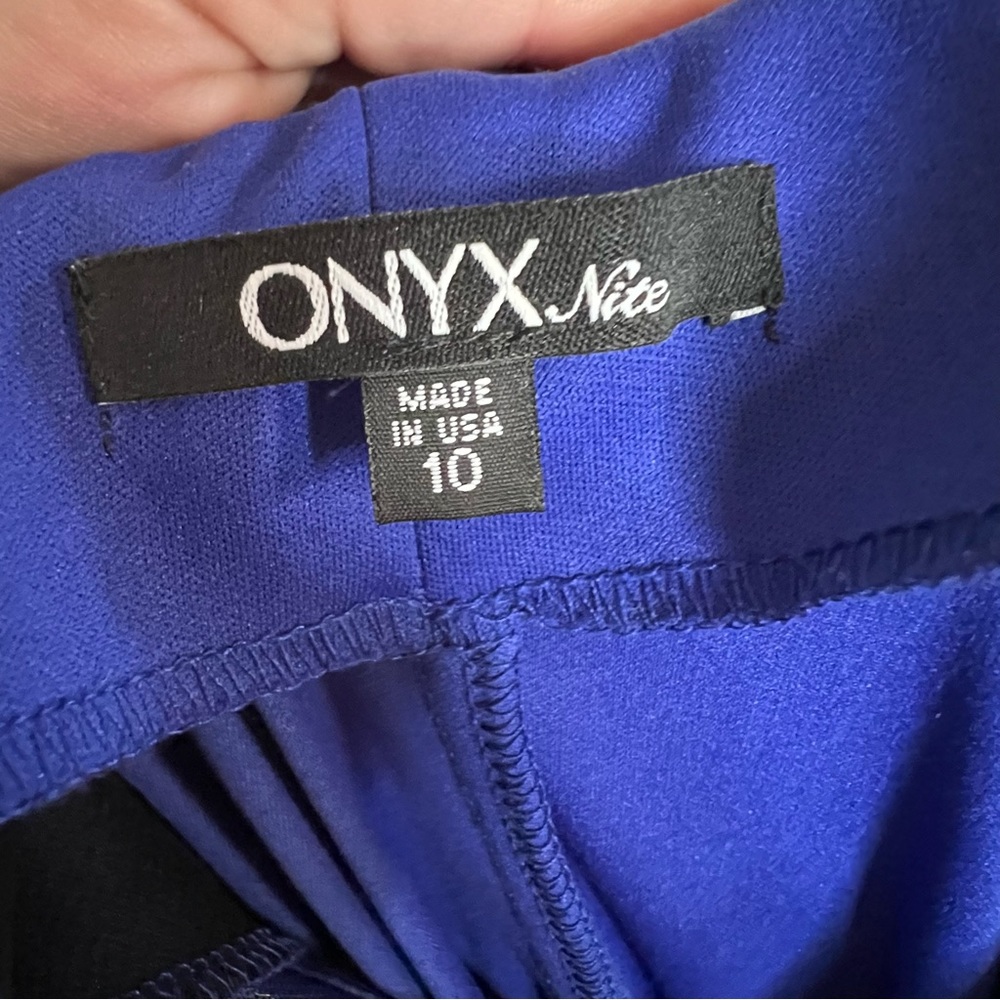 Onyx Nite Blue Embellished Floor Length Dress Size 10… - Gem